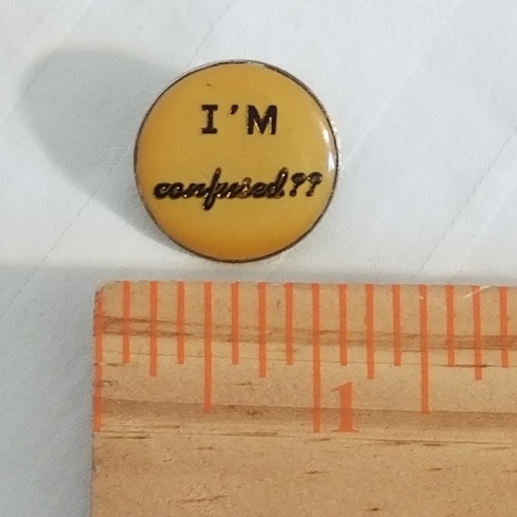Jewelry | Vintage Im Confused Lapel Pin | Poshmark